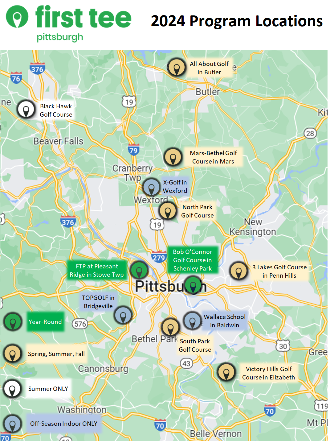 Locations - First Tee - Pittsburgh